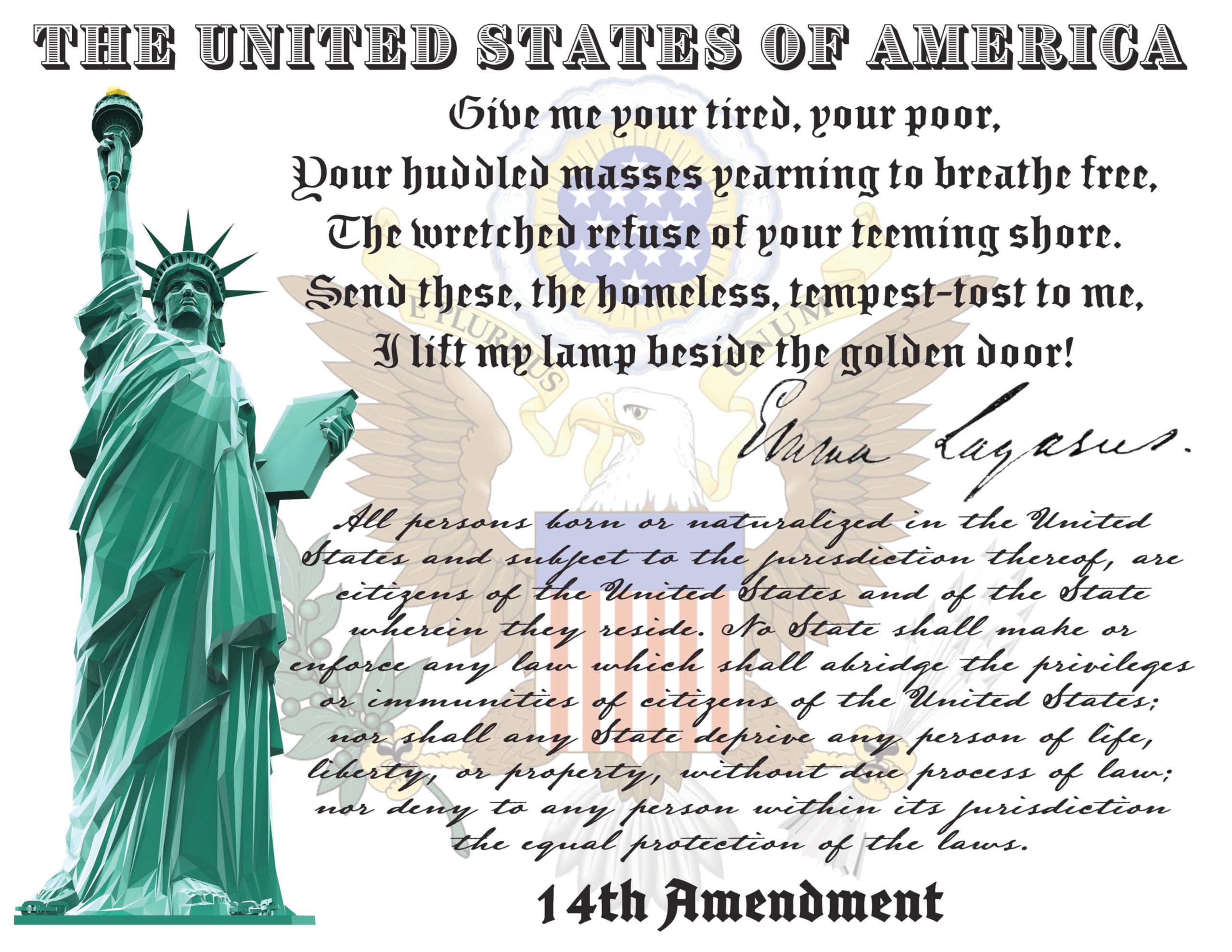 U.S. Citizenship and Naturalization Certificate Holder. Gold American Eagle logo 'Certificate of Citizenship', Padded with cover.