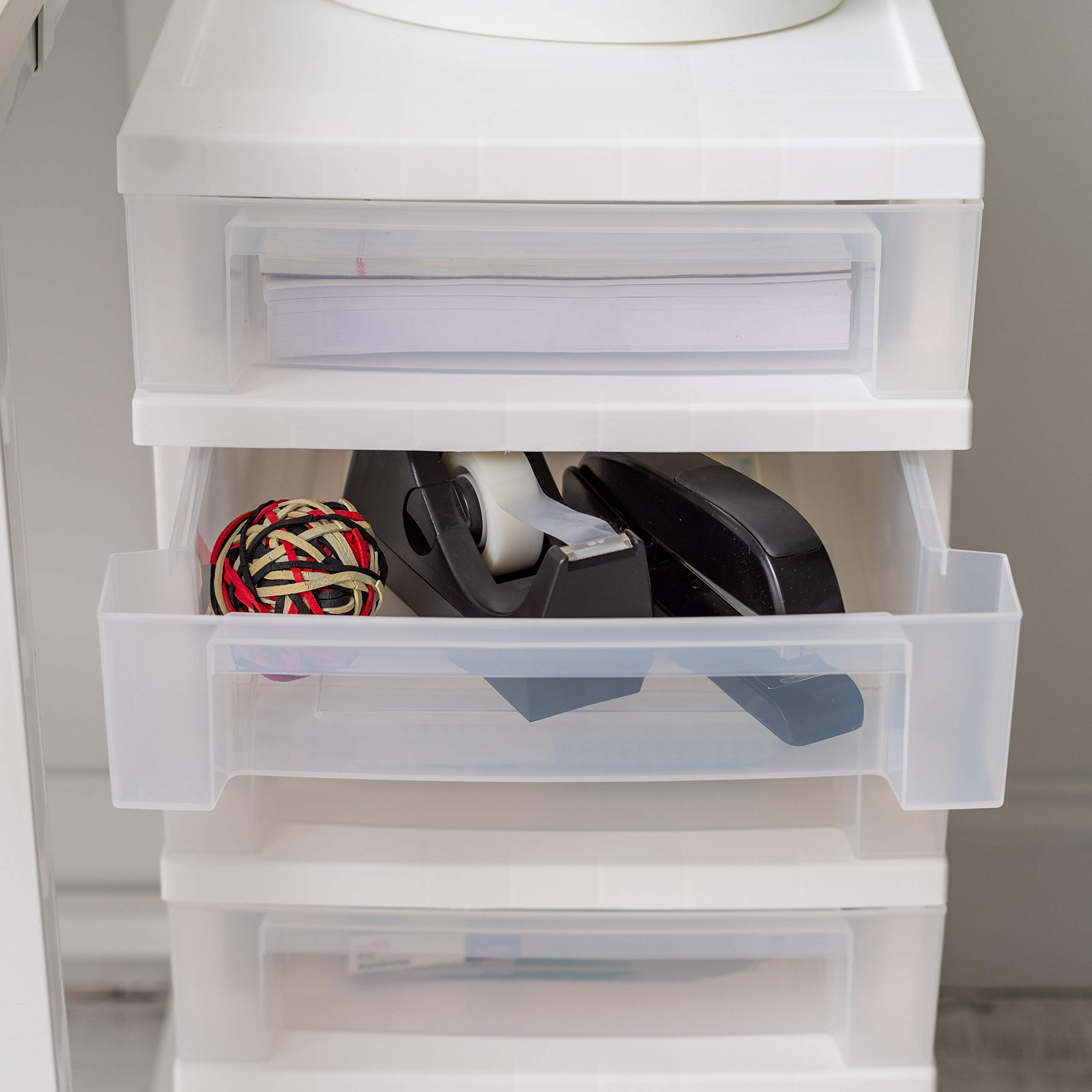 IRIS USA MC-341-NS Storage Drawer Cart, 5 WHT CLR, White