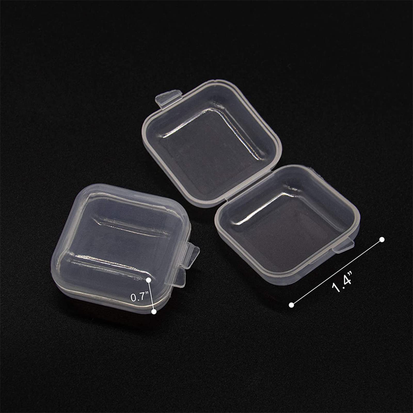 ALIAOER Small Plastic Containers with Lids Clear Plastic Favor Storage Jars,for Items,Earplugs,Pills,Tiny Bead,Jewelry Findings,24 Packs,150*110*45mm