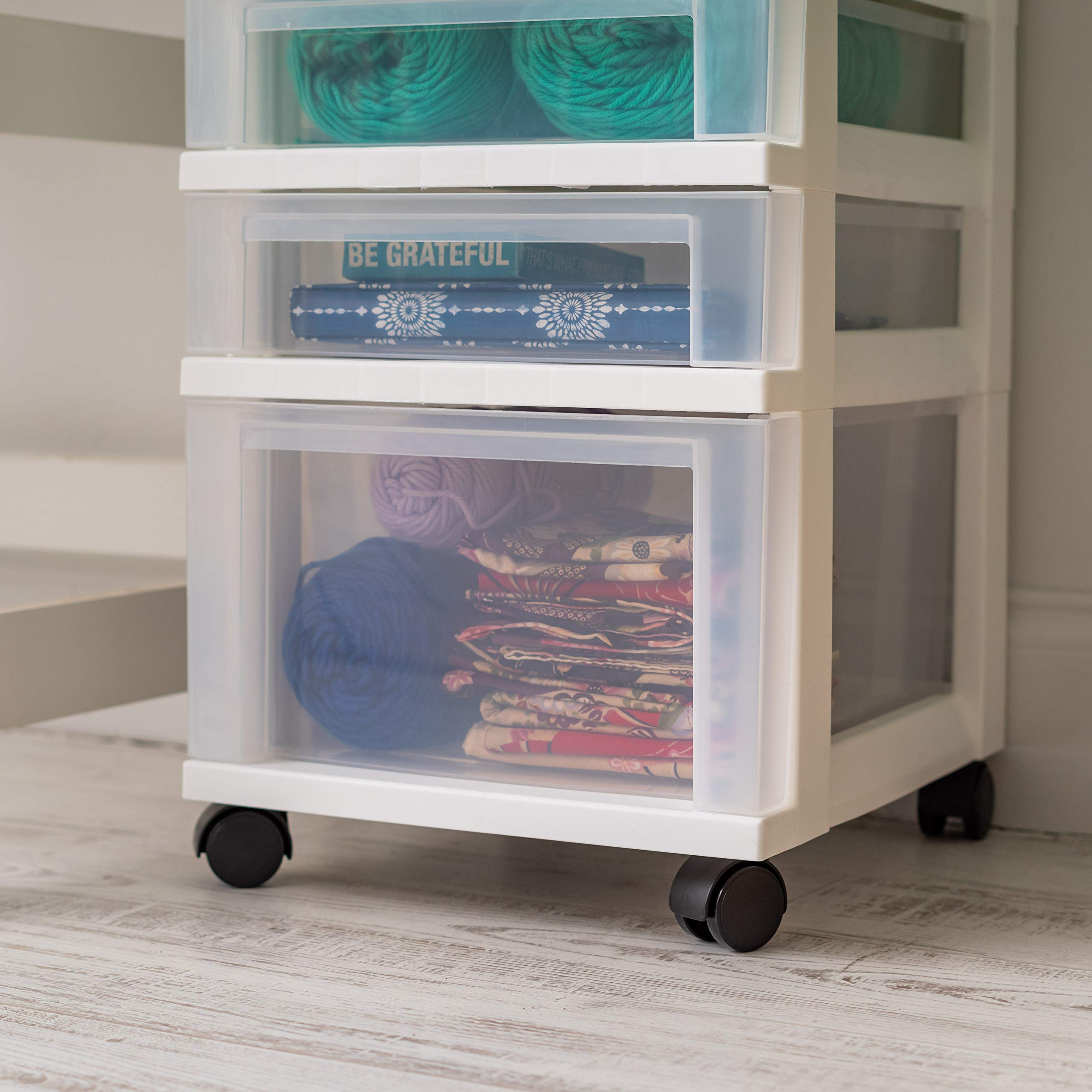 IRIS USA MC-341-NS Storage Drawer Cart, 5 WHT CLR, White