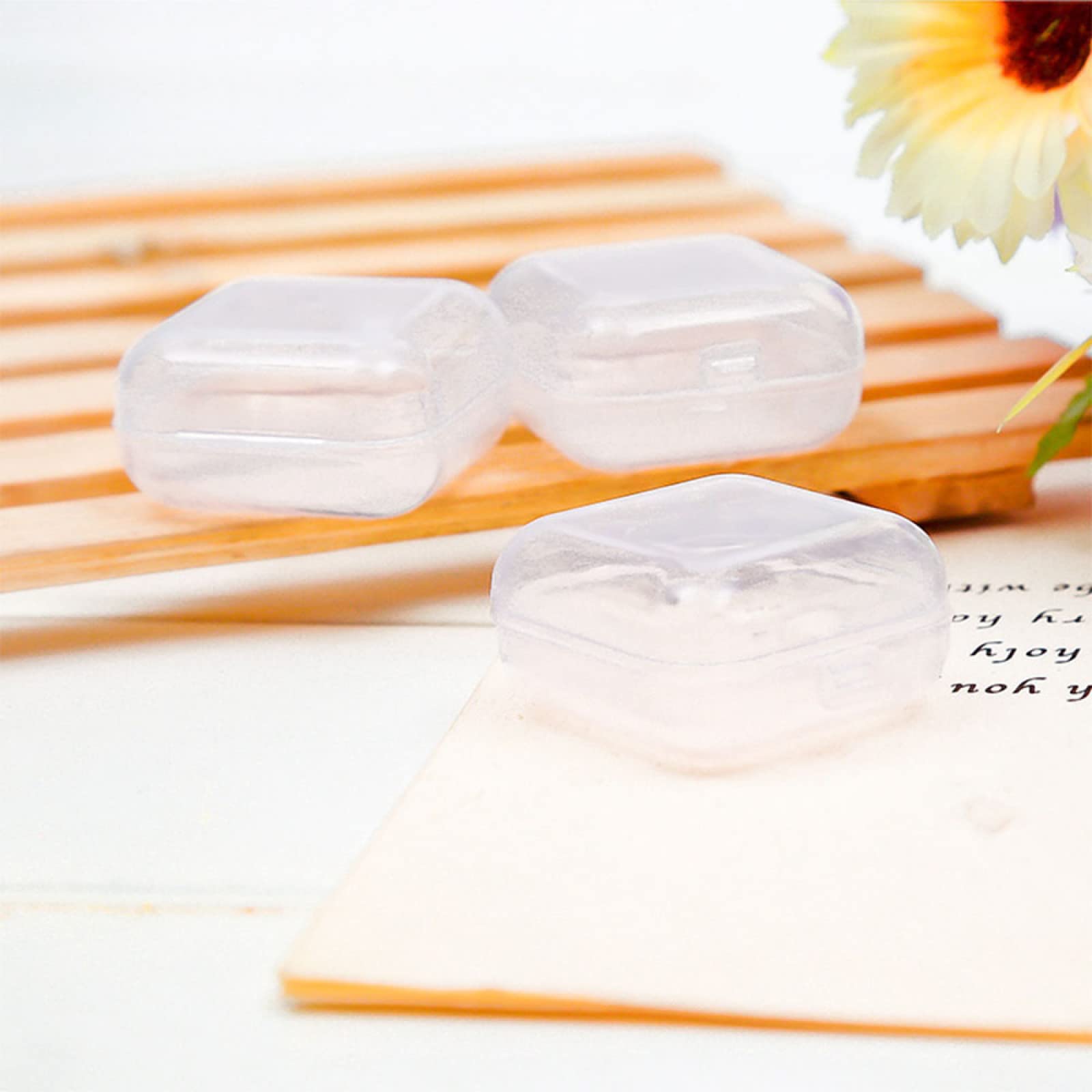 ALIAOER Small Plastic Containers with Lids Clear Plastic Favor Storage Jars,for Items,Earplugs,Pills,Tiny Bead,Jewelry Findings,24 Packs,150*110*45mm