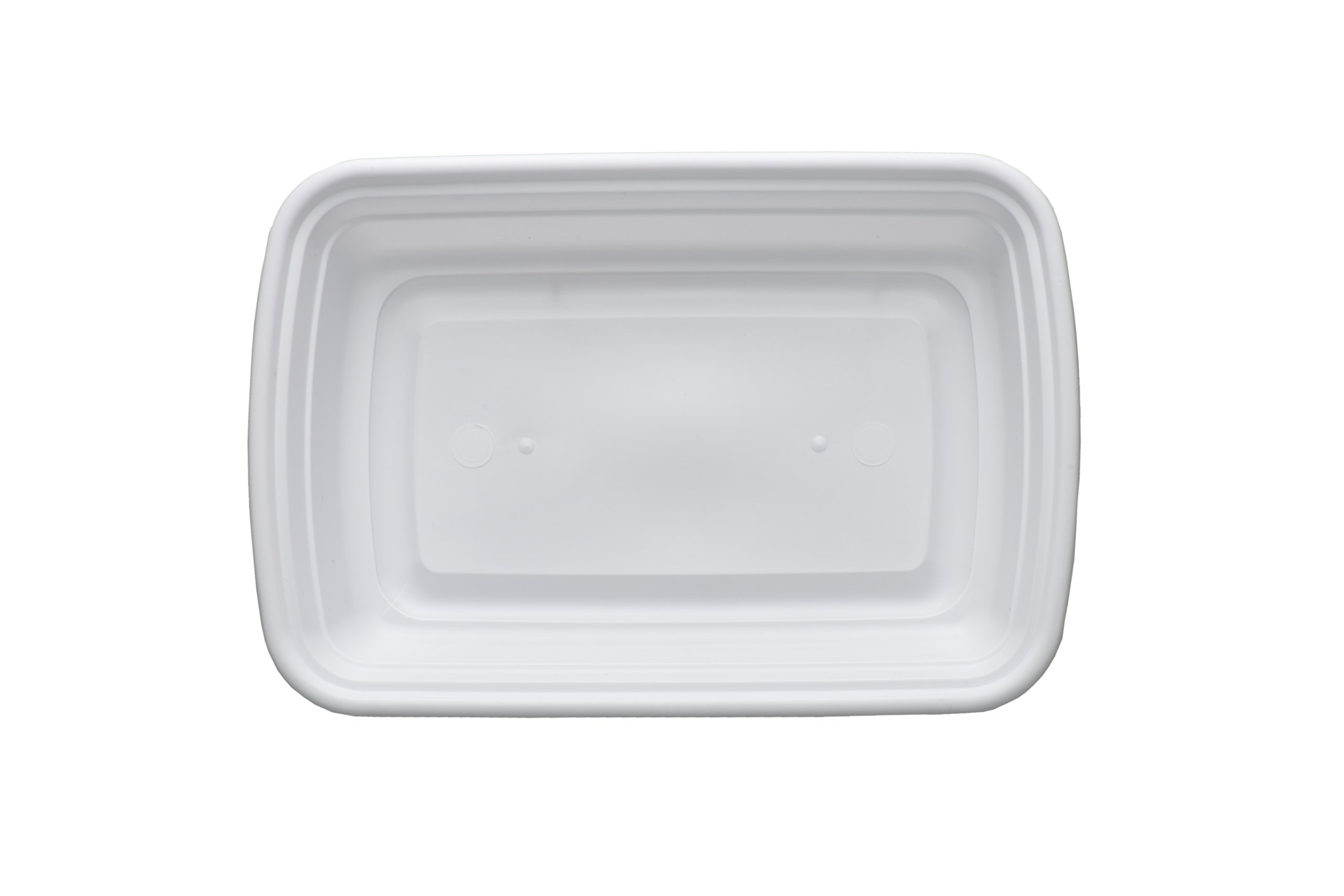 SafePro 28 oz. White Rectangular Microwavable Container with Clear Lid, Bento Lunch Box, Plastic Take-Out Food Containers (Case of 50)