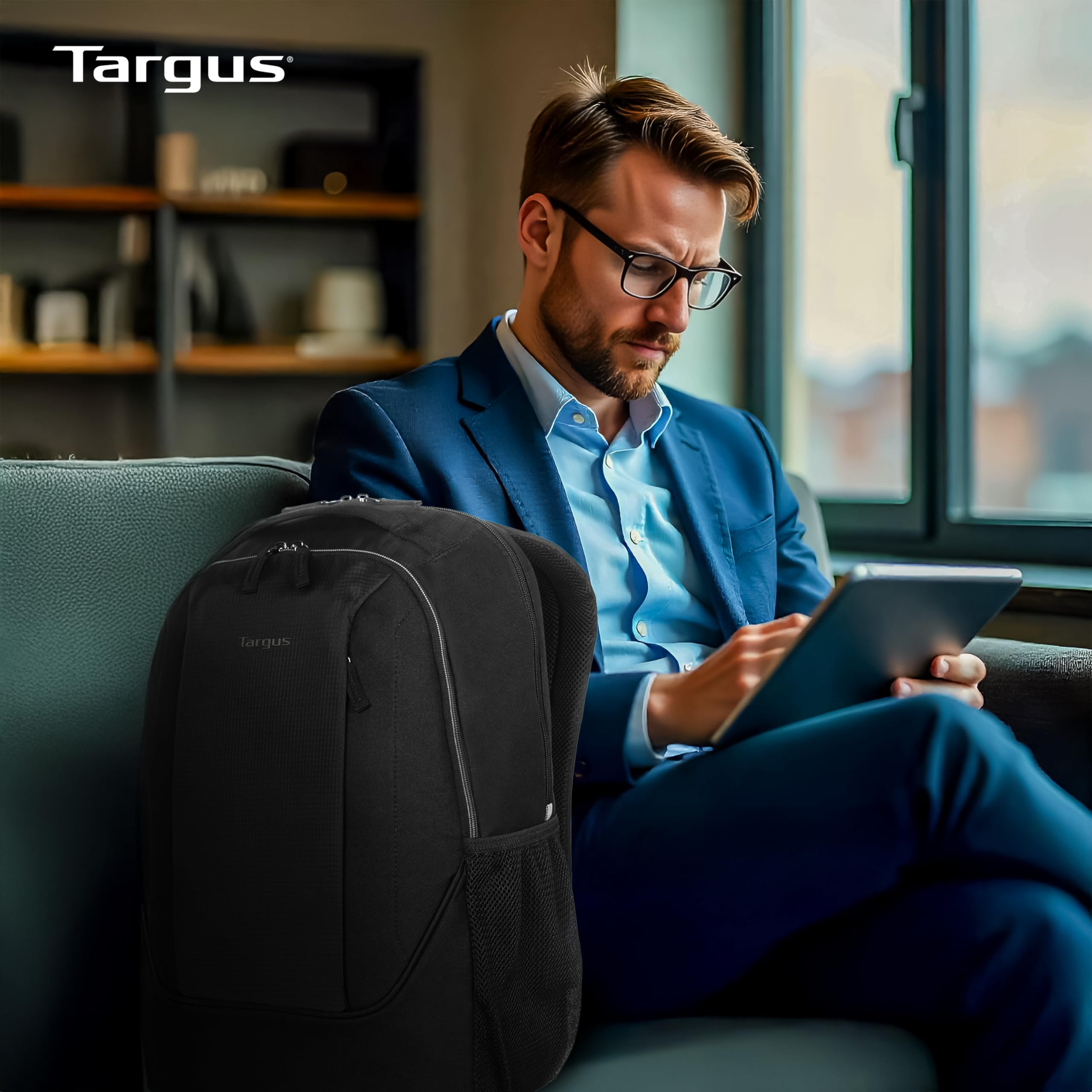 Targus Ascend Professional Business Laptop Backpack, Sleek and Durable Travel Commuter Bag, Improve Back Support with Padded Shoulder Straps and Back Panel, Fits up to 16-Inch Laptop, Black (TSB710US)