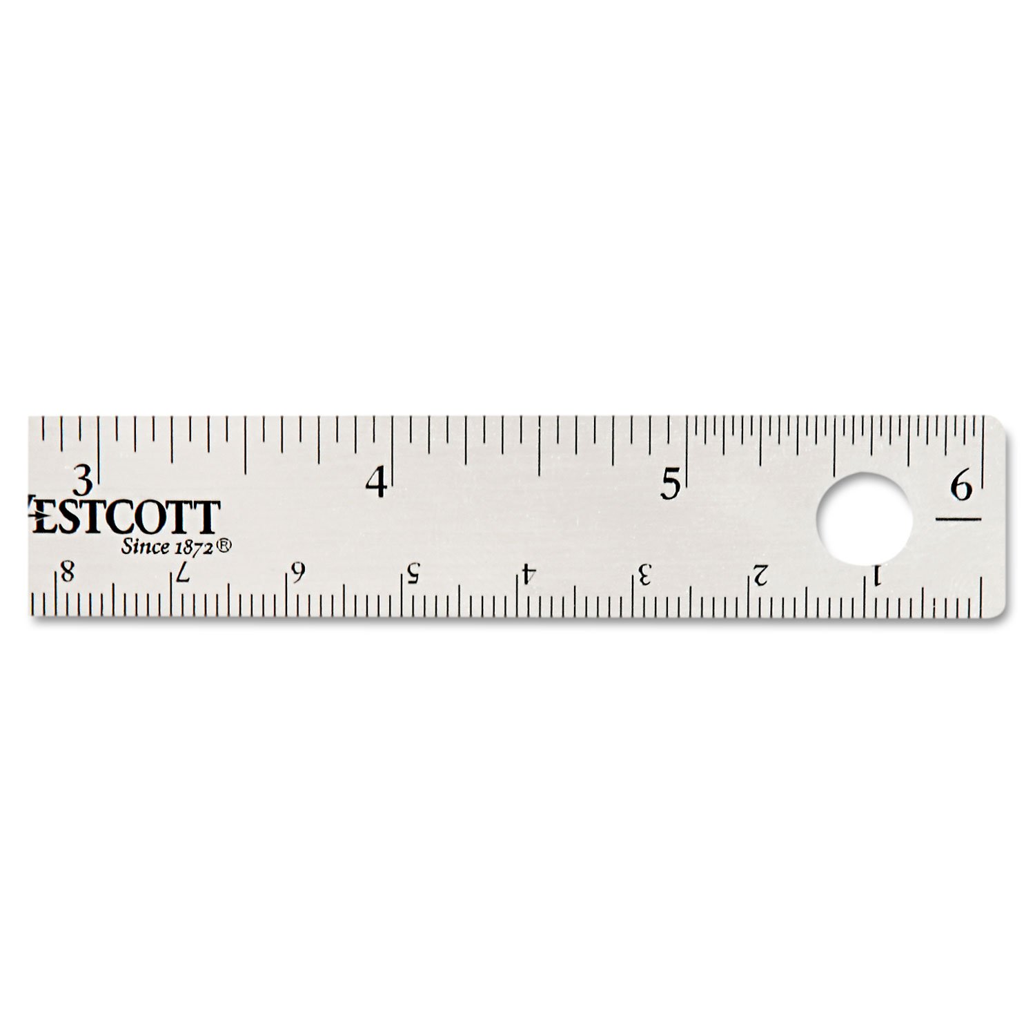 Westcott Stainless Steel Office Ruler with Non Slip Cork Base, 6-Inch (10414)