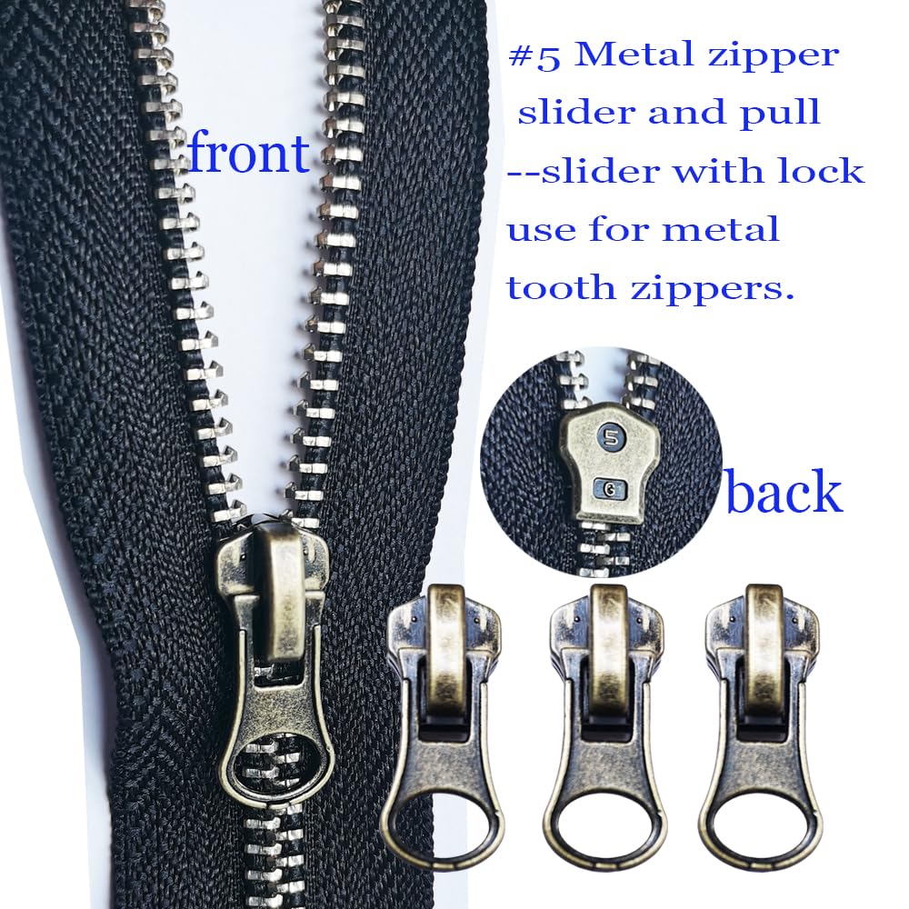 Zipper Pull 12 Pcs, Replacement Zipper Slider,Zipper Repair Kit #5, Fix Zipper Repair Kit for Repairing Coats ,Jackets , Metal Plastic and Nylon Coil Zippers.