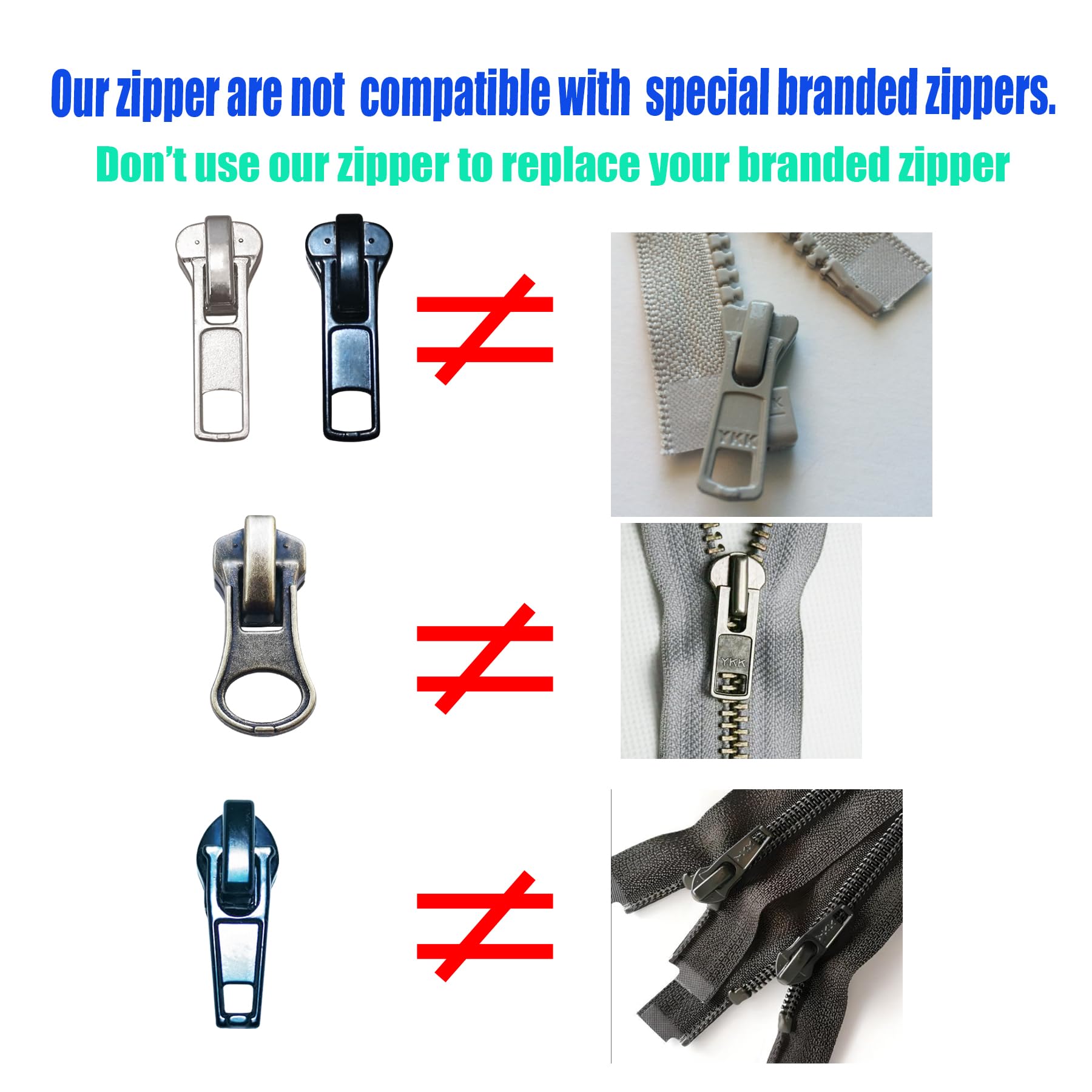 Zipper Pull 12 Pcs, Replacement Zipper Slider,Zipper Repair Kit #5, Fix Zipper Repair Kit for Repairing Coats ,Jackets , Metal Plastic and Nylon Coil Zippers.