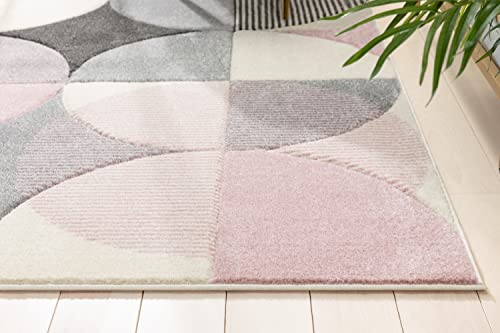 Well Woven Astrid Landon 5'3" x 7'3" Light Pink Geometric Modern Area Rug