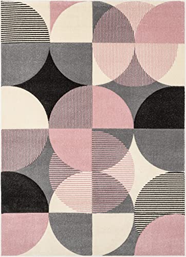 Well Woven Astrid Landon 5'3" x 7'3" Light Pink Geometric Modern Area Rug