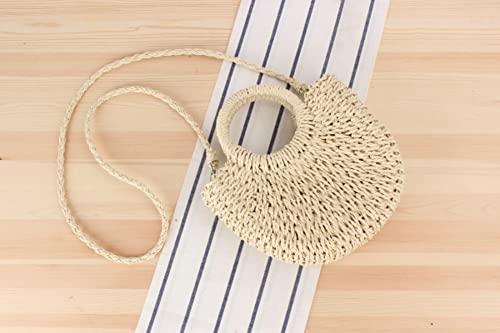 Summer Beach Handbag Women Straw Tote Purse Top Handle Crossbody Bag for Travel Vocation