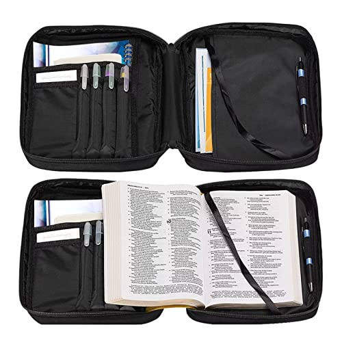 FKELYI Forest Camo Deer Hunting Bible Cover Book Case,Carrying Bible Protective Church Bag with Handle and Zipper Pocket