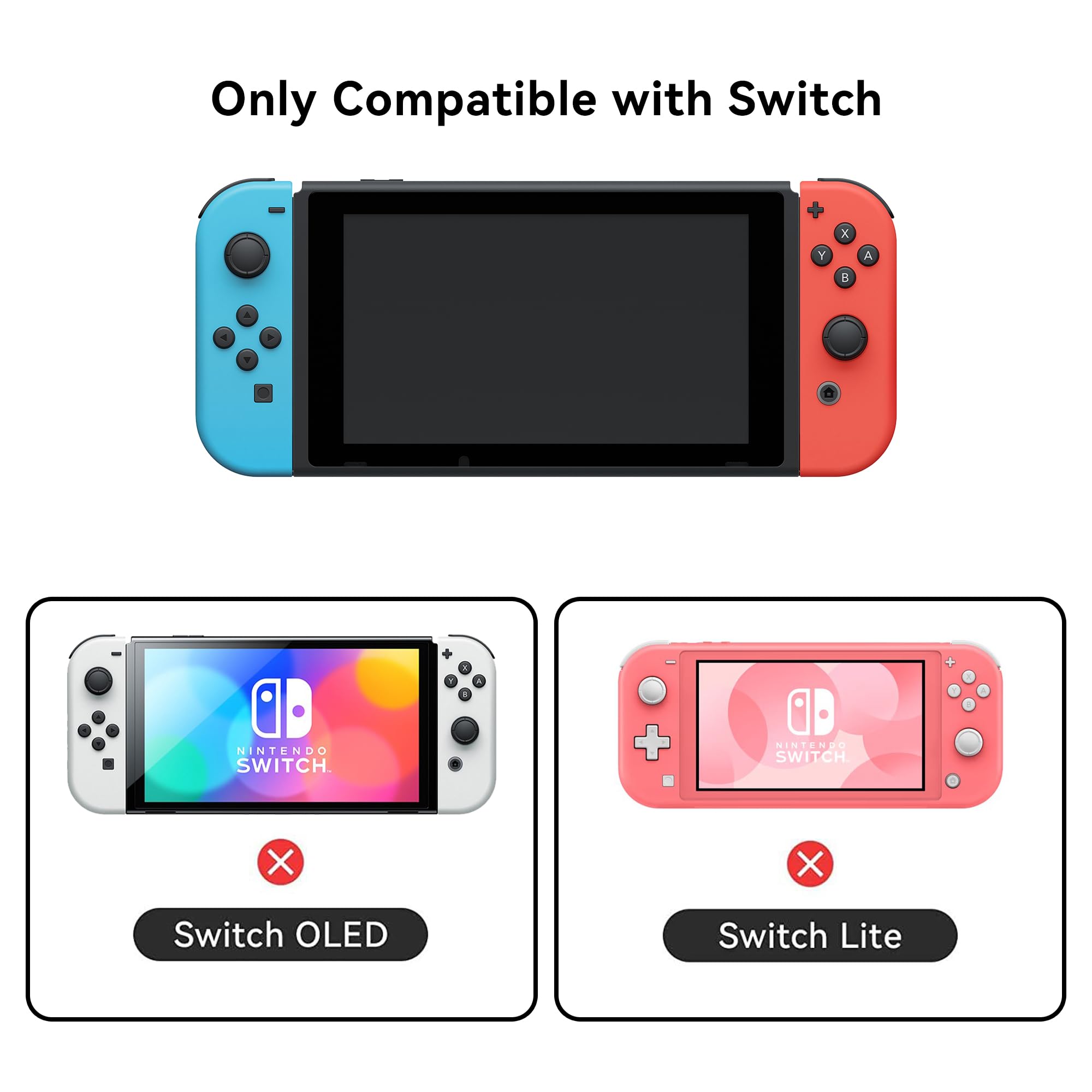 YOCORE Cute Slim Switch Protective Case Cover Dockable Protective Case Compatible with Switch,Anti-Scratch and Shock-Absorption Design Cover Skin-KLM Play Time