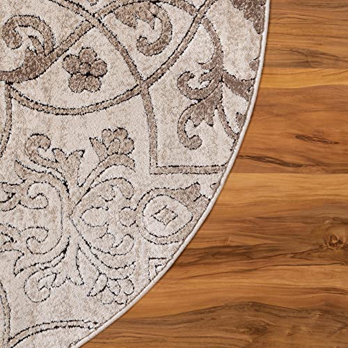Rugs.com Nepal Collection Rug β 8X10 Oval Dark Beige Medium Rug Perfect for Living Rooms, Large Dining Rooms, Open Floorplans