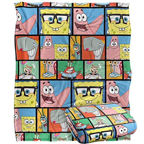 Spongebob Blanket, 50"x60" Spongebob Tile Pattern Silky Touch Super Soft Throw Blanket