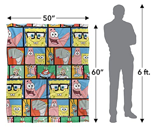 Spongebob Blanket, 50"x60" Spongebob Tile Pattern Silky Touch Super Soft Throw Blanket