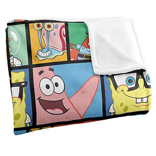 Spongebob Blanket, 50"x60" Spongebob Tile Pattern Silky Touch Super Soft Throw Blanket