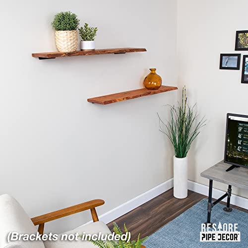 PIPE DECOR 36β Sustainable Sunset Cedar Live Edge Wood Shelf (Wood Only) 2-Pack