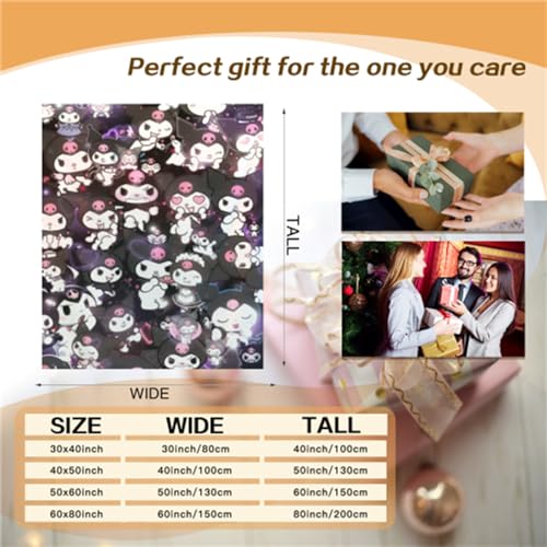 Kawaii Super Soft Blanket Cute Blanket All Season Flannel Fleece Blanket for Kids Adult Sofa Bedding 40"x 50"