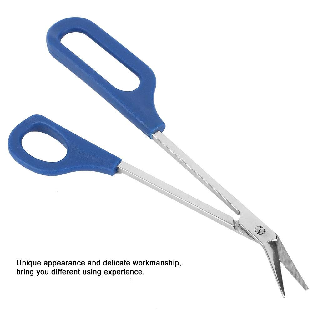 Craft Scissors, Stainless Steel Long Handle Small Scissors Multifunctional Bent Tip Tweezers Shears Professional Handcraft Scissors for Cutting Fabric Paper Photos