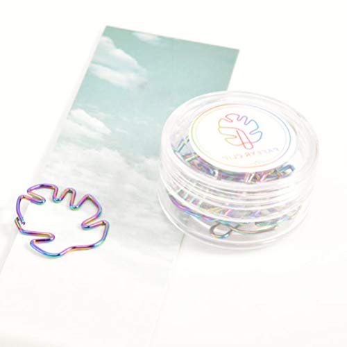NUOBESTY Colorful Paperclips Monstera Shape Paper Clips Bookmark Clips for Office School Company for Students Adults 8pcs