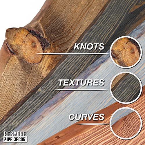 PIPE DECOR 36β Sustainable Sunset Cedar Live Edge Wood Shelf (Wood Only) 2-Pack