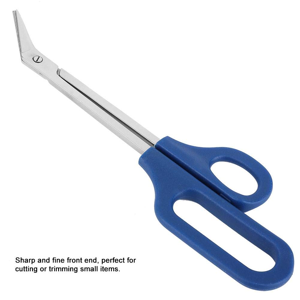 Craft Scissors, Stainless Steel Long Handle Small Scissors Multifunctional Bent Tip Tweezers Shears Professional Handcraft Scissors for Cutting Fabric Paper Photos