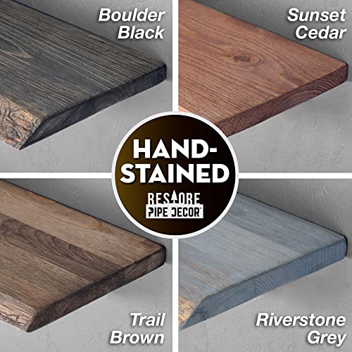 PIPE DECOR 36β Sustainable Sunset Cedar Live Edge Wood Shelf (Wood Only) 2-Pack