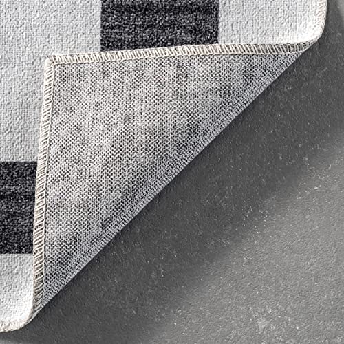nuLOOM Sharri Modern Striped Machine Washable Area Rug, 4' x 6', Grey