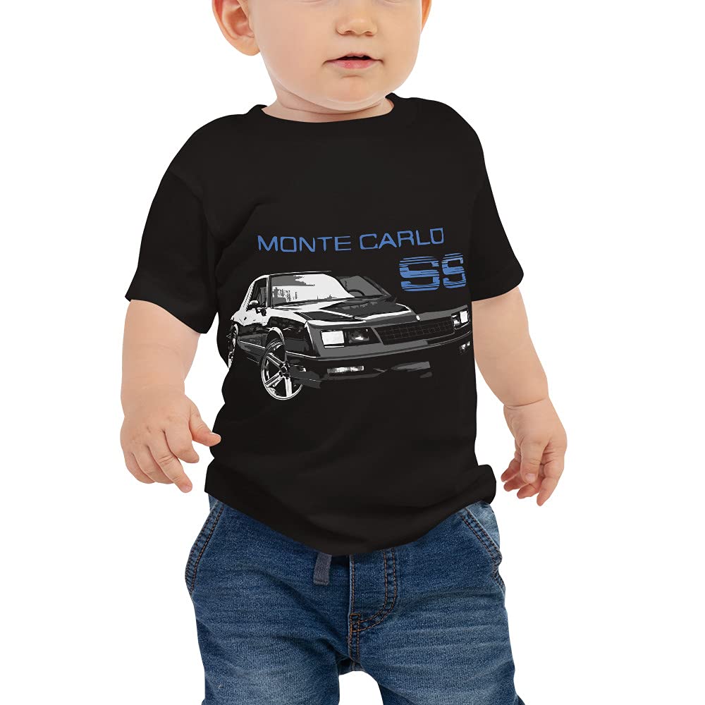84 Chevy Monte Carlo SS Classic Car Baby Jersey Short Sleeve Tee Black