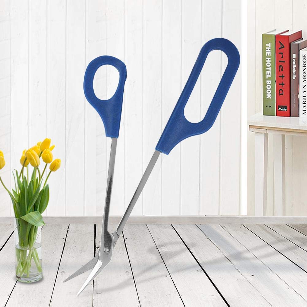 Craft Scissors, Stainless Steel Long Handle Small Scissors Multifunctional Bent Tip Tweezers Shears Professional Handcraft Scissors for Cutting Fabric Paper Photos