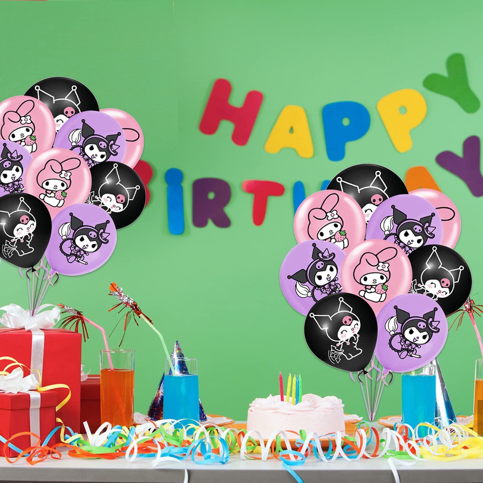 18pcs Cute Anime Balloons - Latex Balloons Anime Theme Party Decorations Supplies (A)