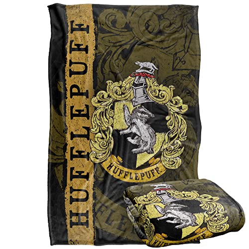 Harry Potter Blanket, 36"x58" Harry Potter House Crest Hufflepuff Silky Touch Super Soft Throw Blanket