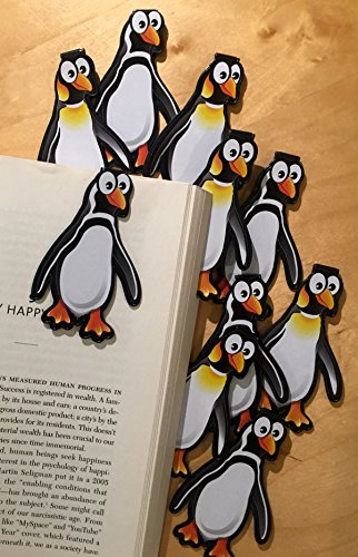 Penguin Bulk Bookmarks for Kids Girls Boys - Set of 10 - Animal Bookmarks Perfect for School Student Incentives Birthday Party Supplies Reading Incentives Party Favor Prizes Classroom Reading Awards!