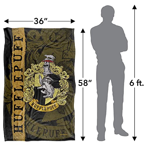 Harry Potter Blanket, 36"x58" Harry Potter House Crest Hufflepuff Silky Touch Super Soft Throw Blanket