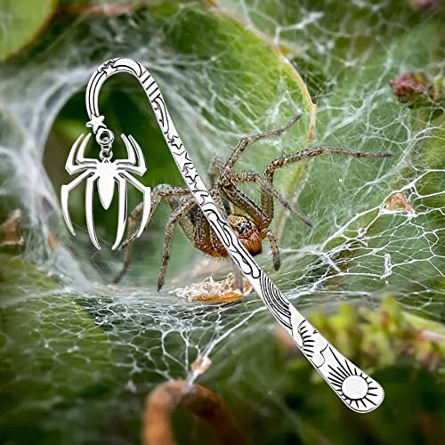 bobauna Spooky Spider Bookmark Spooky Charm Bookmark Gift for Spider Lover Book Lover Bookworm (Spider Bookmark)