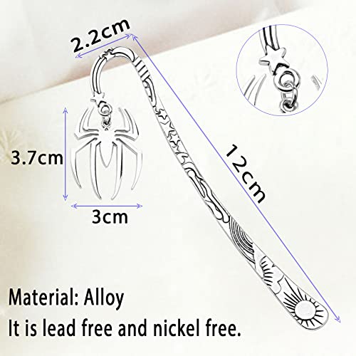 bobauna Spooky Spider Bookmark Spooky Charm Bookmark Gift for Spider Lover Book Lover Bookworm (Spider Bookmark)