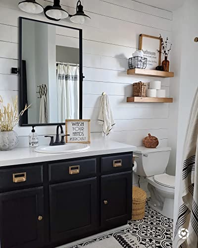 ANDY STAR Black Pivot Mirror, Rectangle Pivoting Mirror 24x36β Tilt Mirror Rectangular Pivot Mirror 1β Deep Set Design, Modern Farmhouse Tilting Mirror for Wall Hangs Vertical(Overall 27.75" x 36")