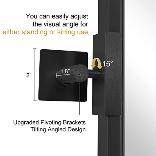 ANDY STAR Black Pivot Mirror, Rectangle Pivoting Mirror 24x36β Tilt Mirror Rectangular Pivot Mirror 1β Deep Set Design, Modern Farmhouse Tilting Mirror for Wall Hangs Vertical(Overall 27.75" x 36")