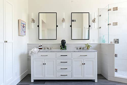 ANDY STAR Black Pivot Mirror, Rectangle Pivoting Mirror 24x36β Tilt Mirror Rectangular Pivot Mirror 1β Deep Set Design, Modern Farmhouse Tilting Mirror for Wall Hangs Vertical(Overall 27.75" x 36")
