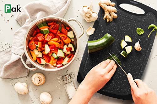 Pak Cutting Boards Set, Chopping Board, Plastic Cutting Boards for Kitchen Dishwasher Safe BPA Free, Large Cutting Board, Cutting Boards for Kitchen, Meat Cutting Board, Slip Resistant, Juice Grooves