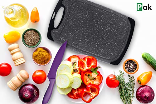 Pak Cutting Boards Set, Chopping Board, Plastic Cutting Boards for Kitchen Dishwasher Safe BPA Free, Large Cutting Board, Cutting Boards for Kitchen, Meat Cutting Board, Slip Resistant, Juice Grooves