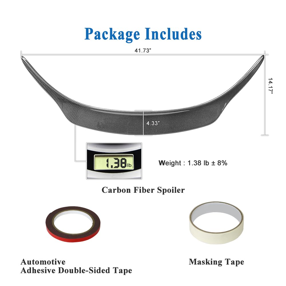 AeroBon Real Carbon Fiber Trunk Spoiler Compatible with 2019-2024 Toyota GR Supra A90 A91 Coupe (A Style)