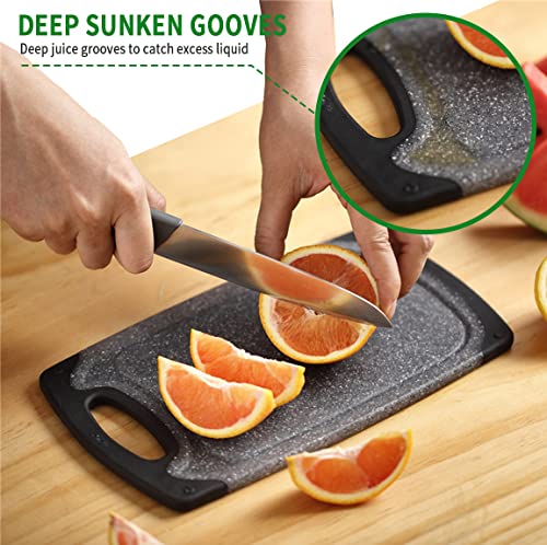 Pak Cutting Boards Set, Chopping Board, Plastic Cutting Boards for Kitchen Dishwasher Safe BPA Free, Large Cutting Board, Cutting Boards for Kitchen, Meat Cutting Board, Slip Resistant, Juice Grooves