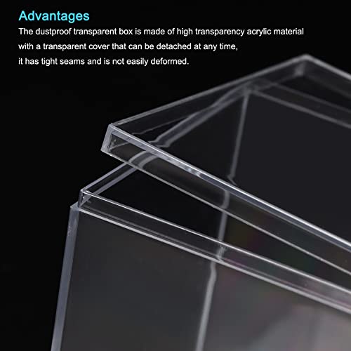 MECCANIXITY Clear Acrylic Plastic Storage Box Square Cube Display Case with Lid, 7.1x7.1x7.1cm Container Box for Small Item, Pack of 2