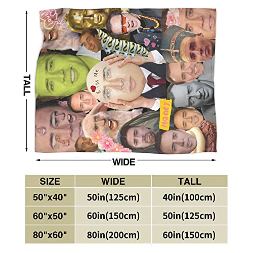 Blanket Nicolas Cage Soft and Comfortable Warm Fleece Blanket for Sofa,Office Bed car Camp Couch Cozy Plush Throw Blankets Beach Blankets