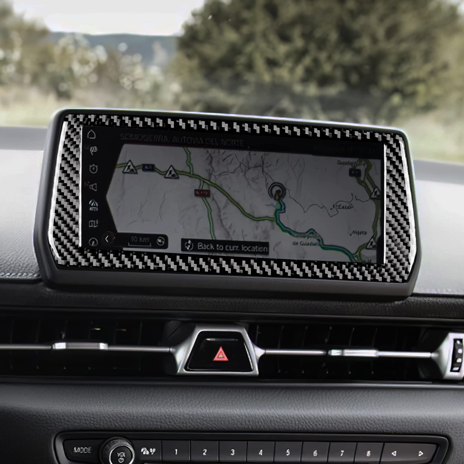 AIRSPEED Car Central Navigation Screen Panel Cover Carbon Fiber Center Console Auto Interior Trim Sticker for Toyota Supra GR A90 A91 MK5 2019-2022, Black