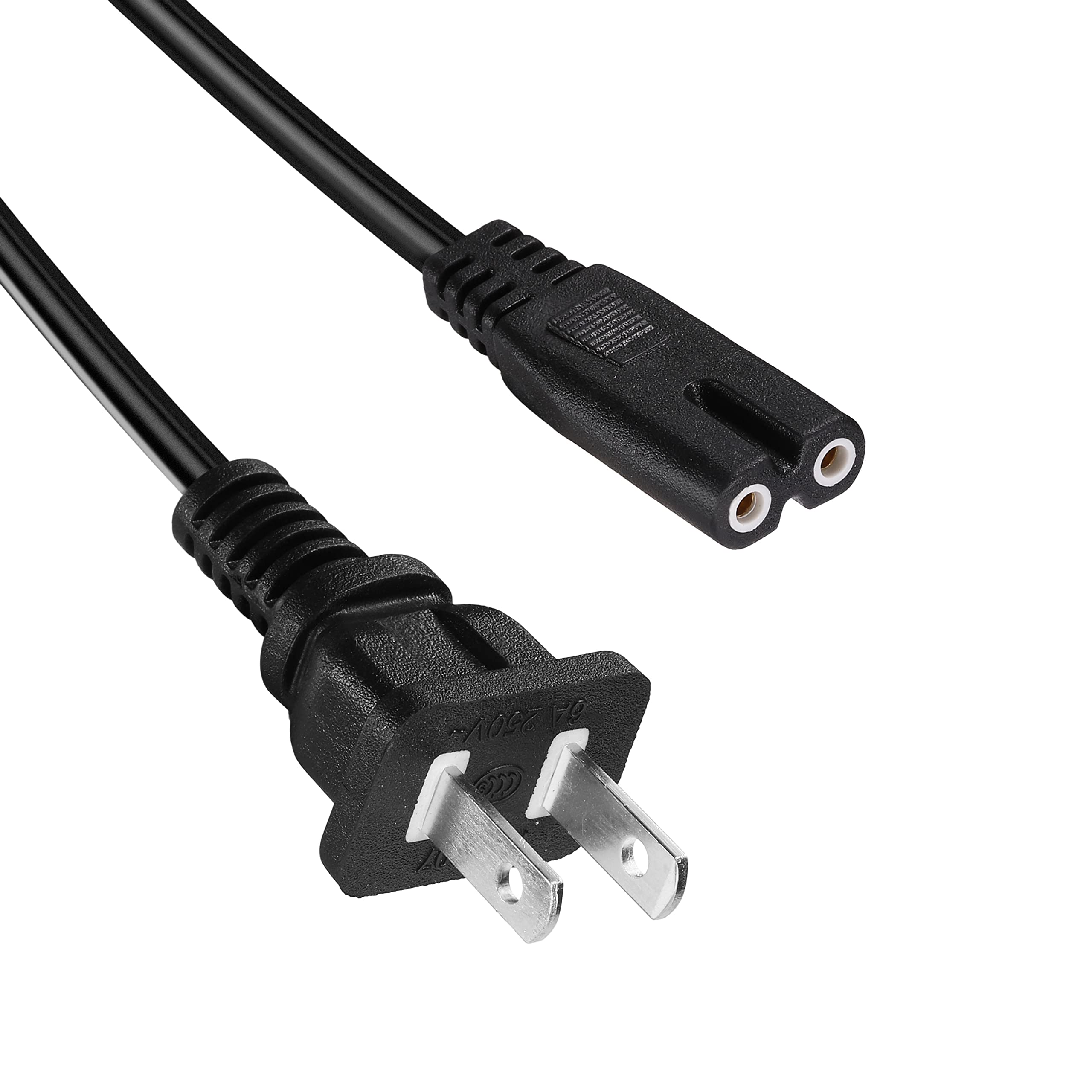 2 Prong Power Cord Printer Power Cord Compatible with Epson XP-4100 XP-440 XP-5100 XP-6100 XP-7100 XP-15000 XP-830 Ecotank ET-2720 ET-3750 ET-4500 Stylus NX430 Printer AC Power Cable