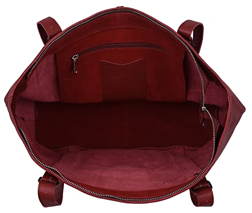 ANTONIO VALERIA Sage Red Printed Leather Shoulder Bag for Women
