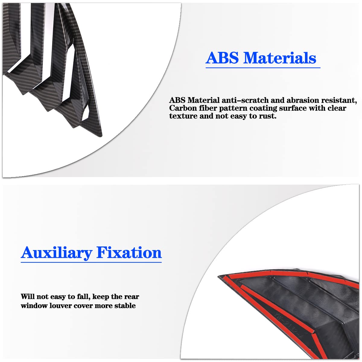 Fgtagtal Rear Side Window Louver Cover Fit for Toyota Supra GR A90 A91 MK5 2019-2024, Side Window Louvers Air Vent Scoop Shades Trim Cover(Carbon Fiber Pattern Black)