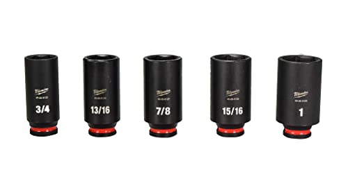 Milwaukee 49-66-7006 SHOCKWAVE 3/8 in. Drive Deep Well 6 Point Impact Socket Set (12-Piece)