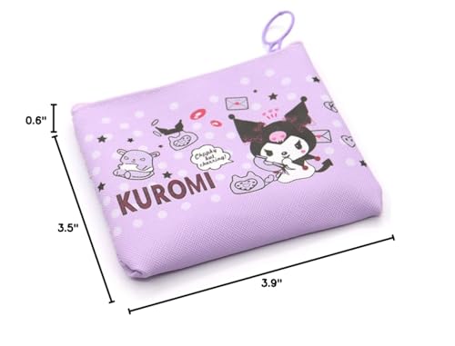 JADOUR Anime Sanriio wallet with cinnamon roll accessories necklace bracelet badge keychain lanyard small wallet for women (kurome)